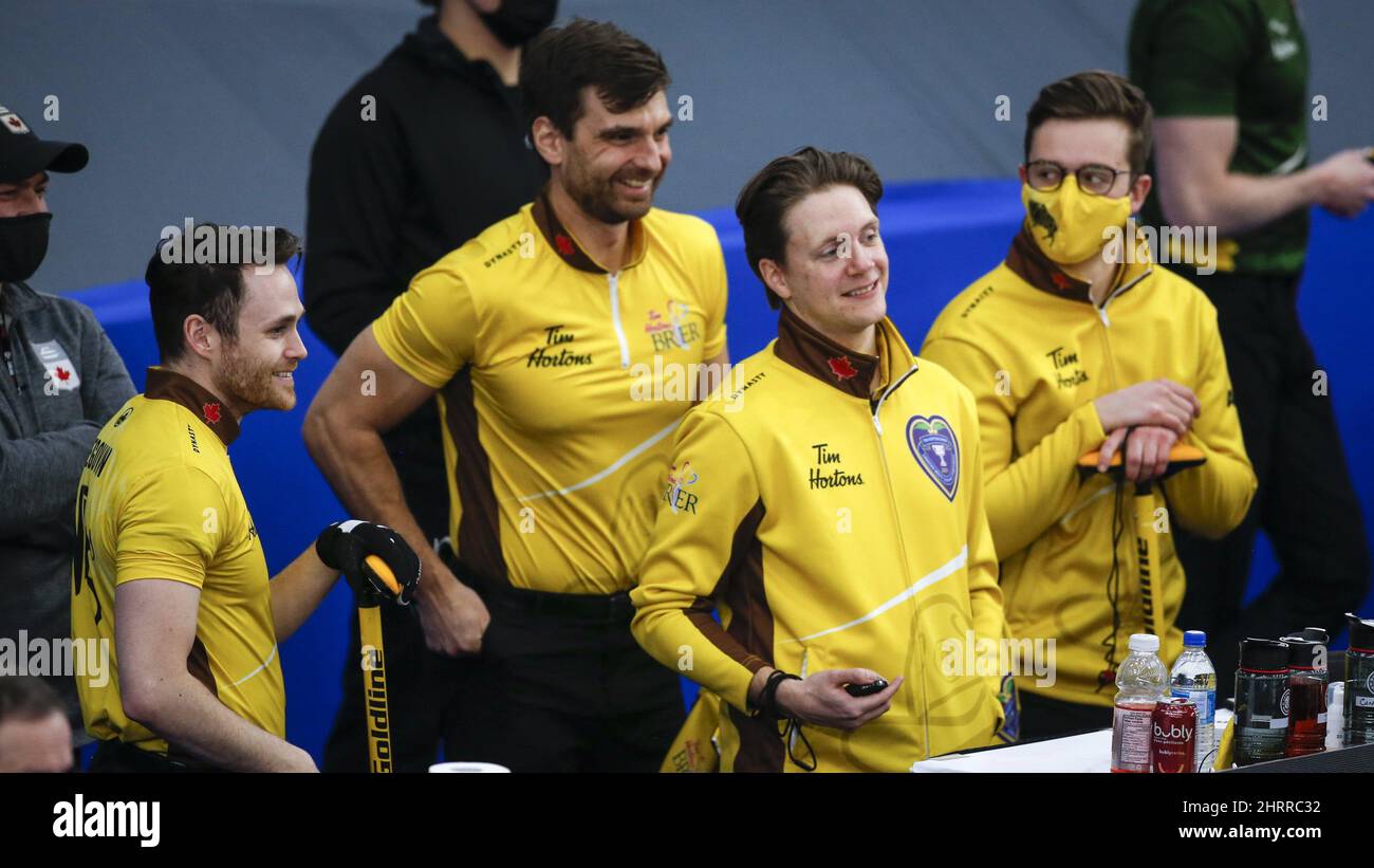 Team Manitoba, left to right, lead Connor Njegovan, second Matt Wozniak ...