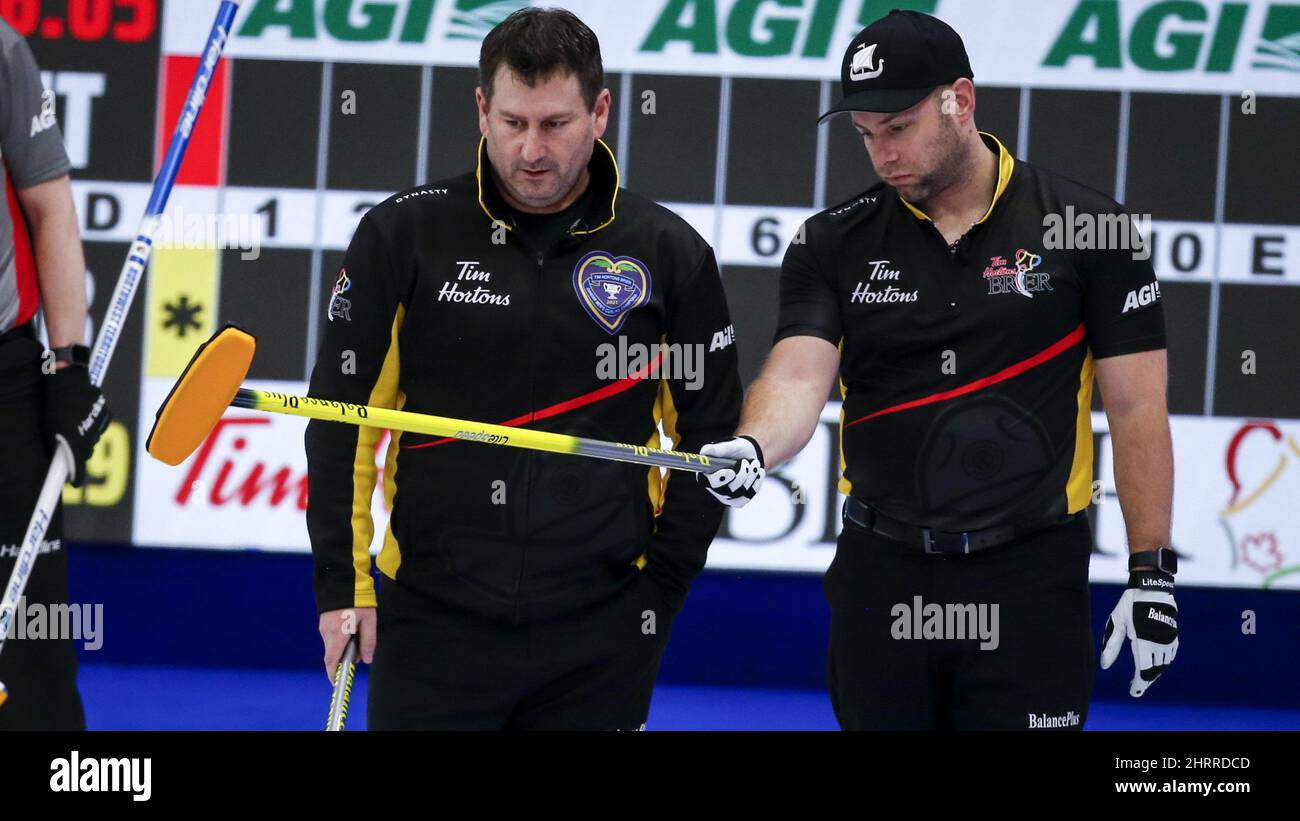 Team New Brunswick skip James Grattan, left, and third Jonathan Beuk ...