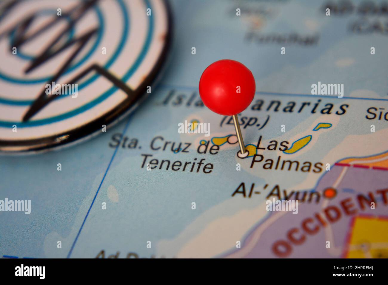 Las Palmas location on map in Islas Canarias Stock Photo - Alamy