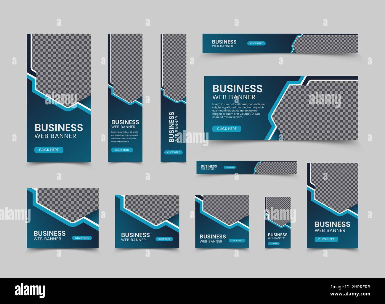 Creative and clean business web banner template design, Vector horizontal and vertical google ...