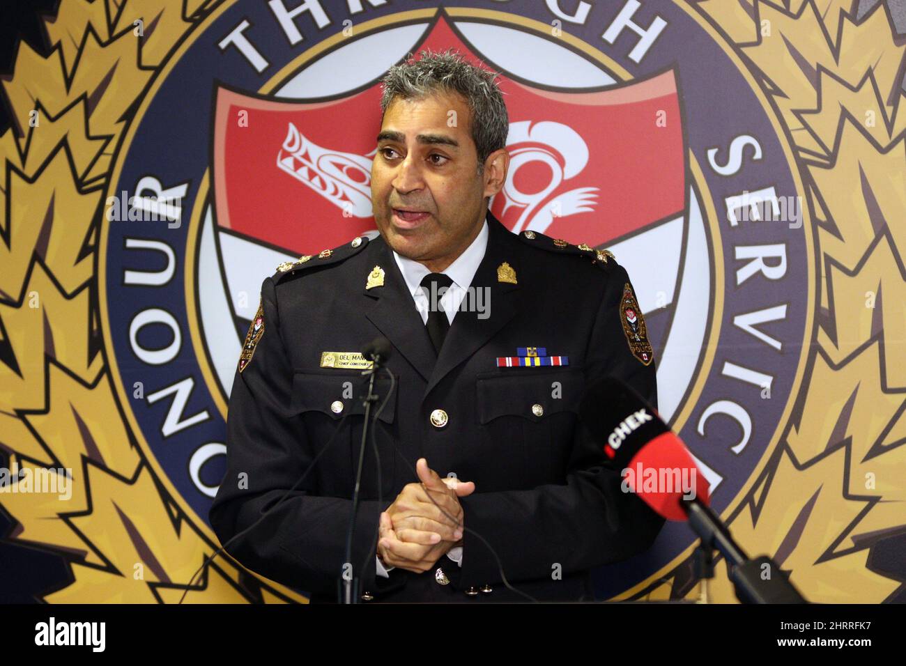 Victoria Police Chief Constable Del Manak talks about the ongoing case ...