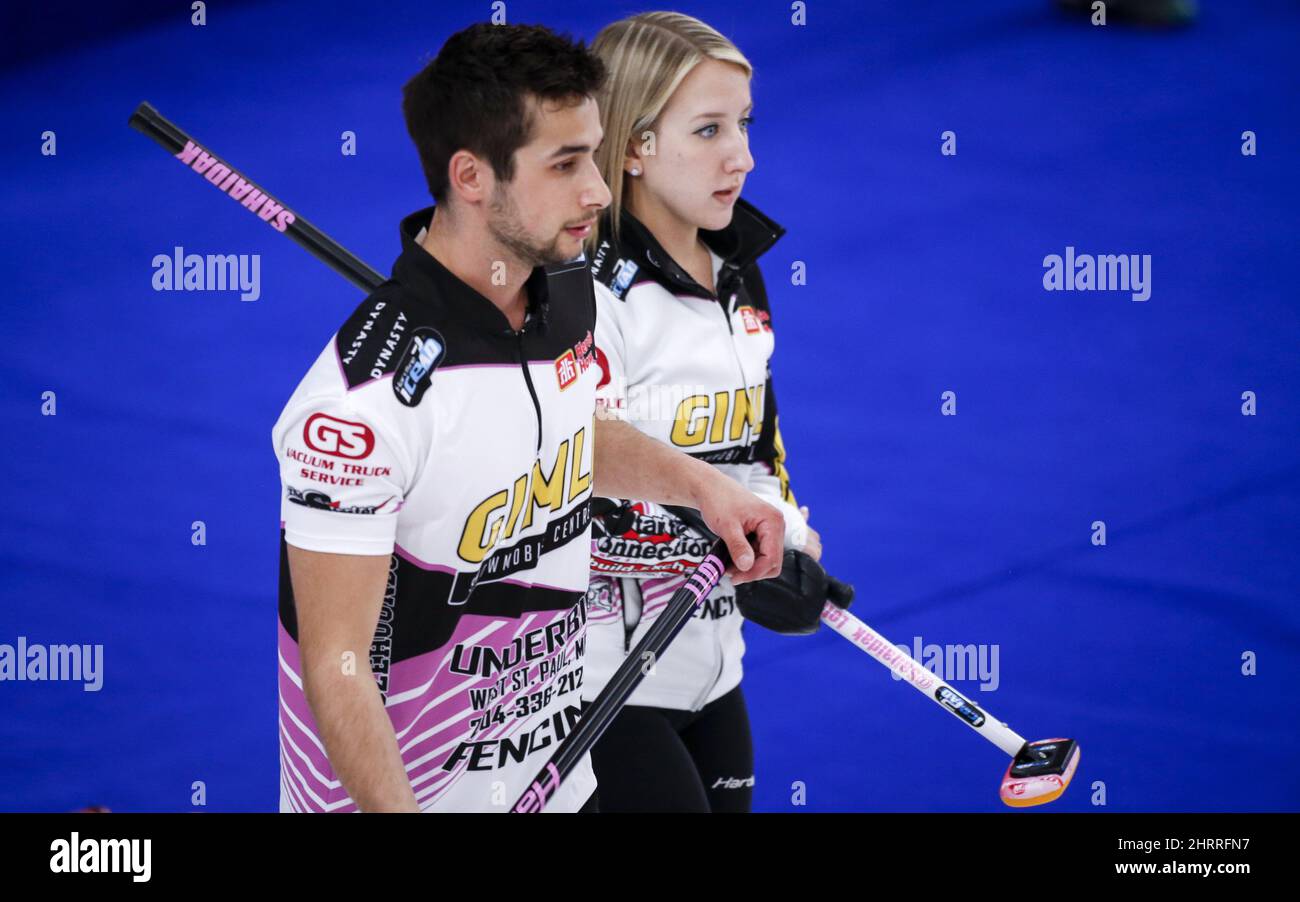 Team Sahaidak/Lott skip Kadriana Sahaidak, right, and third Colton Lott ...