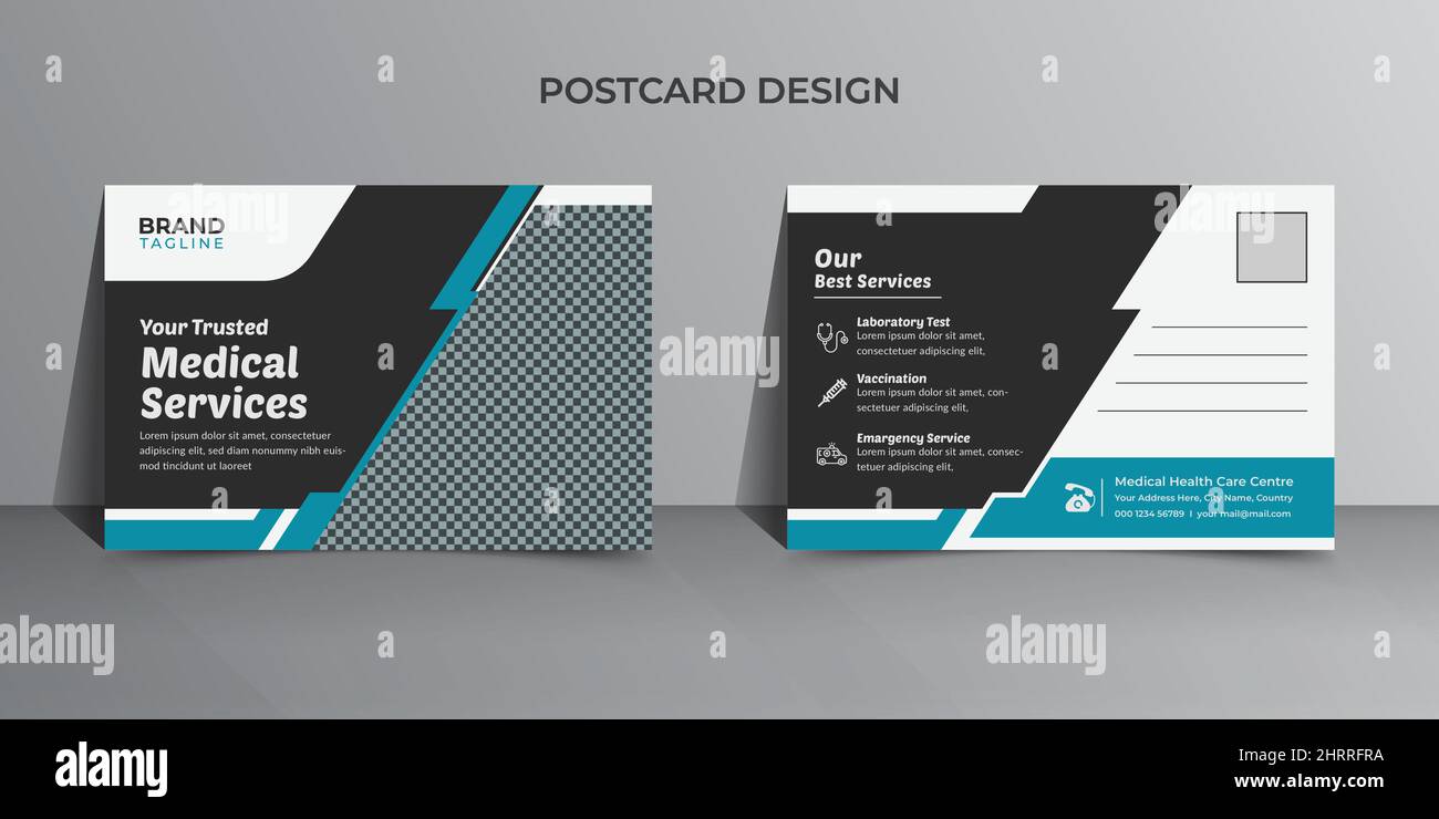 Health care and medical postcard template design, medical postcard ...