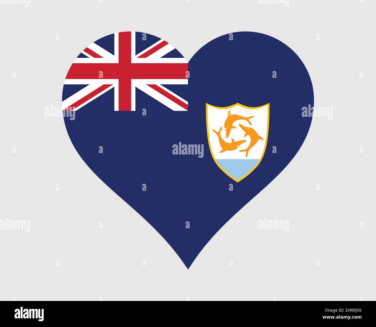 Anguilla Heart Flag. Anguillan Love Shape Flag. Anguilla British ...
