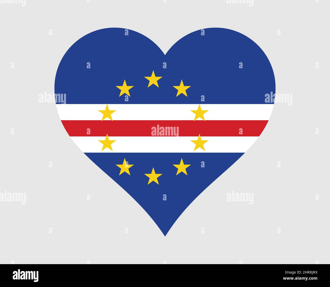 Cape Verde Heart Flag. Cabo Verde Love Shape Country Nation National ...