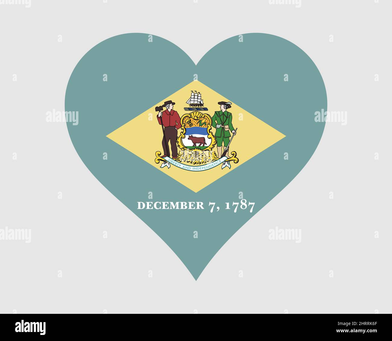 Delaware USA Heart Flag. DE US Love Shape State Flag. Delaware United ...