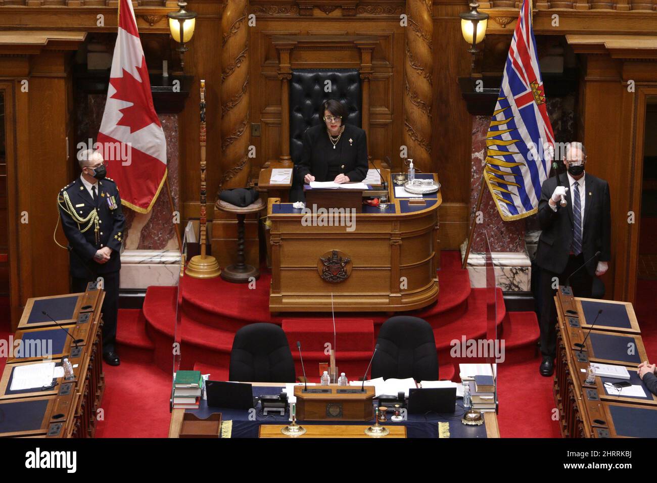 Lt.- Gov. Janet Austin delivers the throne speech at Legislature in ...