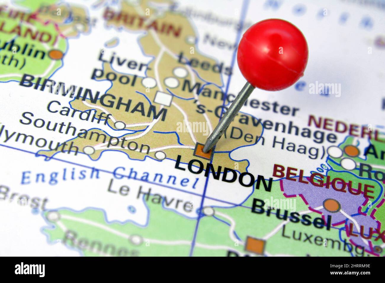City of London located on map with red pin, England, United Kingdom ...