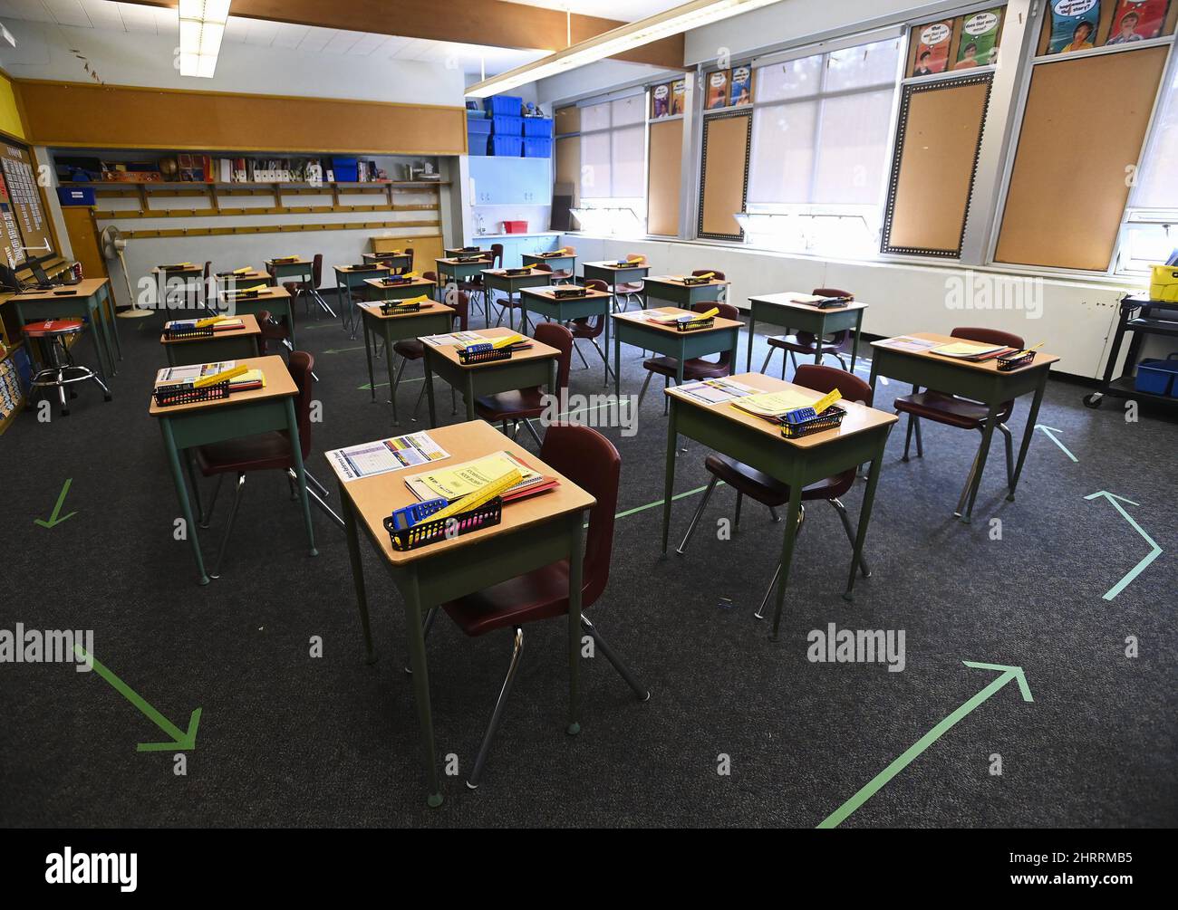 A grade six class room is shown at Hunter's Glen Junior Public School ...