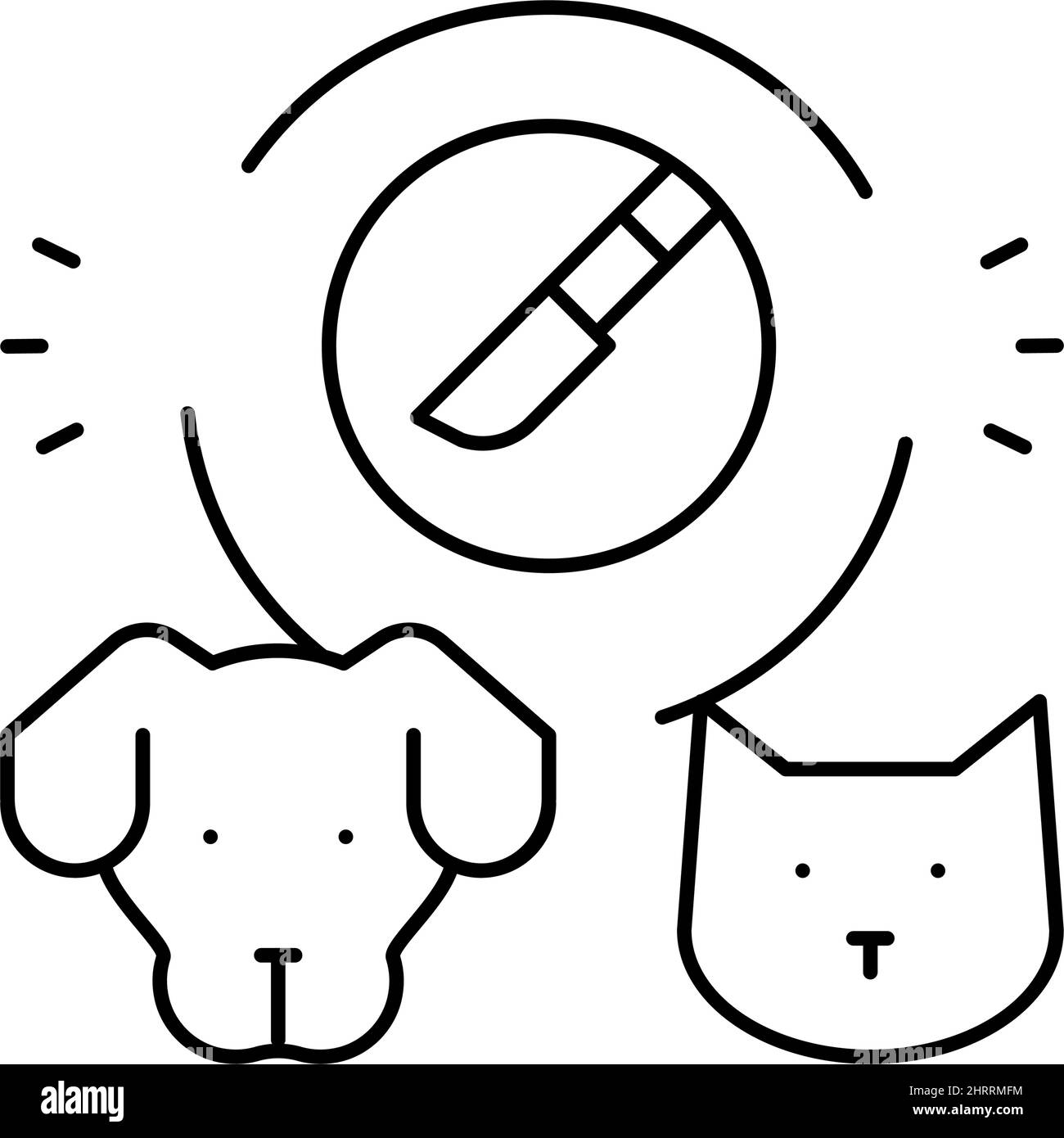 surgery domestic pets line icon vector illustration Stock Vector Image ...