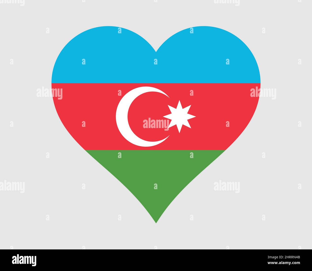 Azerbaijan Heart Flag. Azerbaijani Azeri Love Shape Country Nation ...