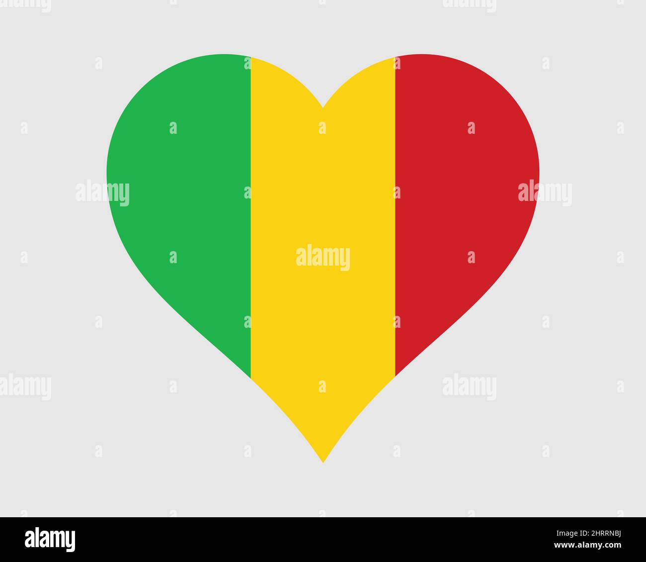 Mali Heart Flag. Malian Love Shape Country Nation National Flag ...
