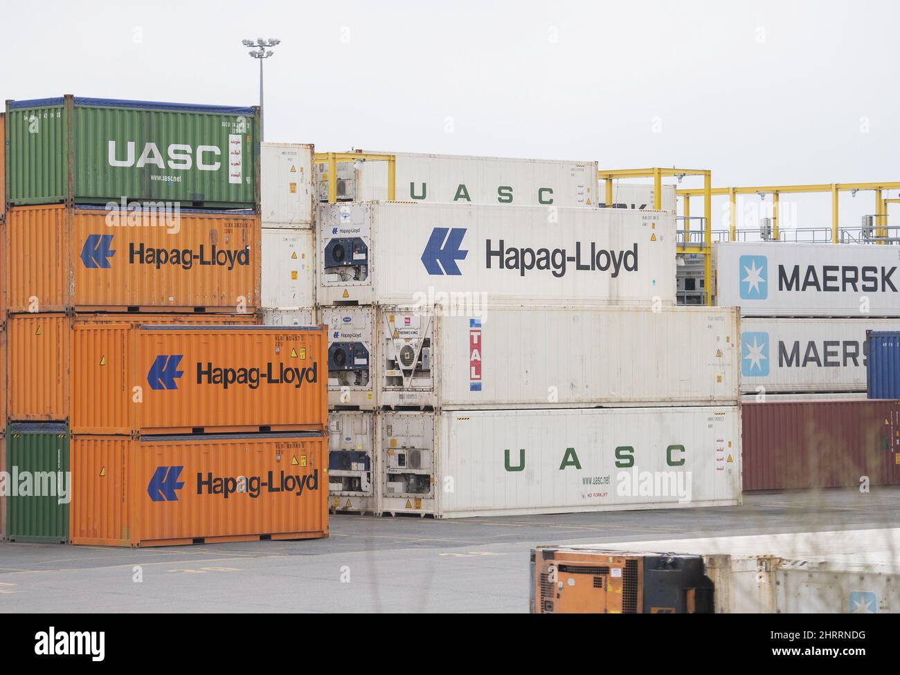 Shipping containers are shown at the Port of Montreal, Sunday, April 25 ...