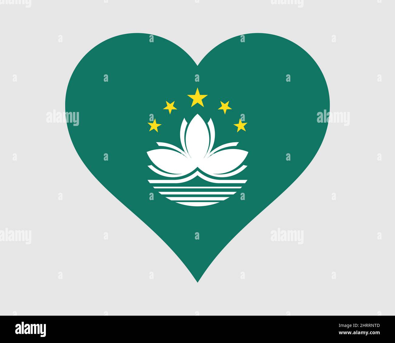 Macau Heart Flag. Macao Love Shape Country Nation National Flag ...