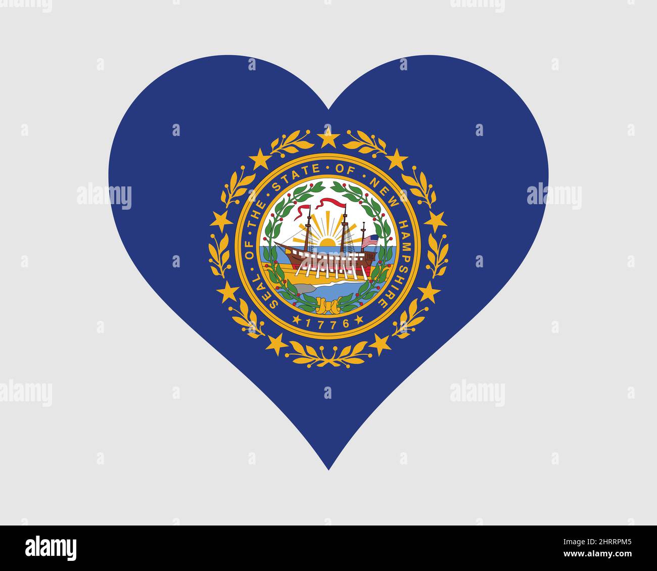New Hampshire USA Heart Flag. NH US Love Shape State Flag. Granite ...