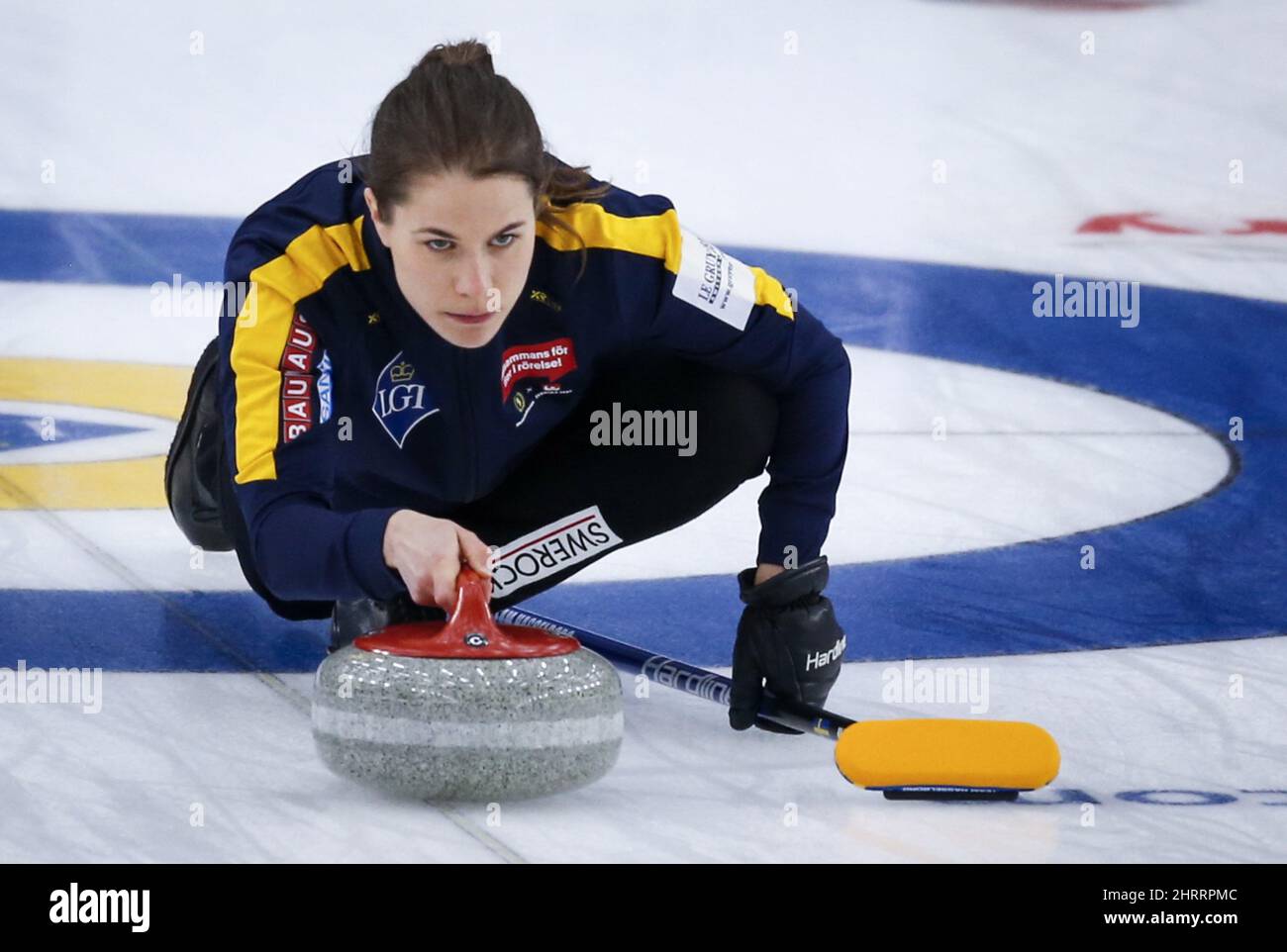 Sweden skip Anna Hasselborg against Scotland at the Women's World ...