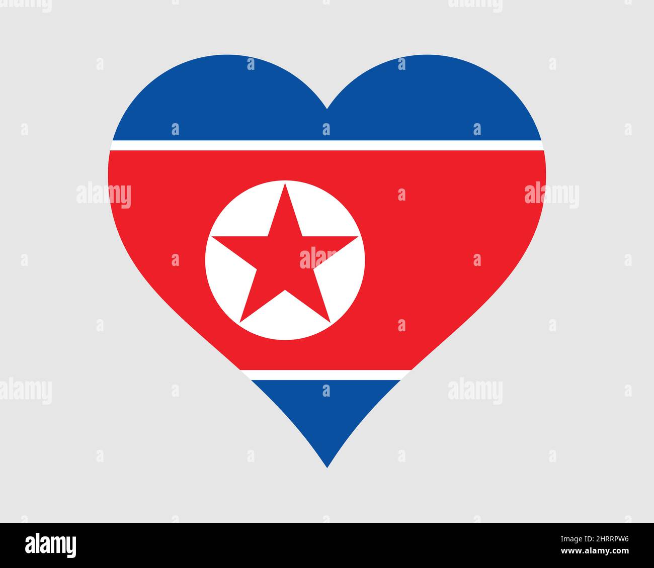 North Korea Heart Flag. North Korean Love Shape Country Nation National ...
