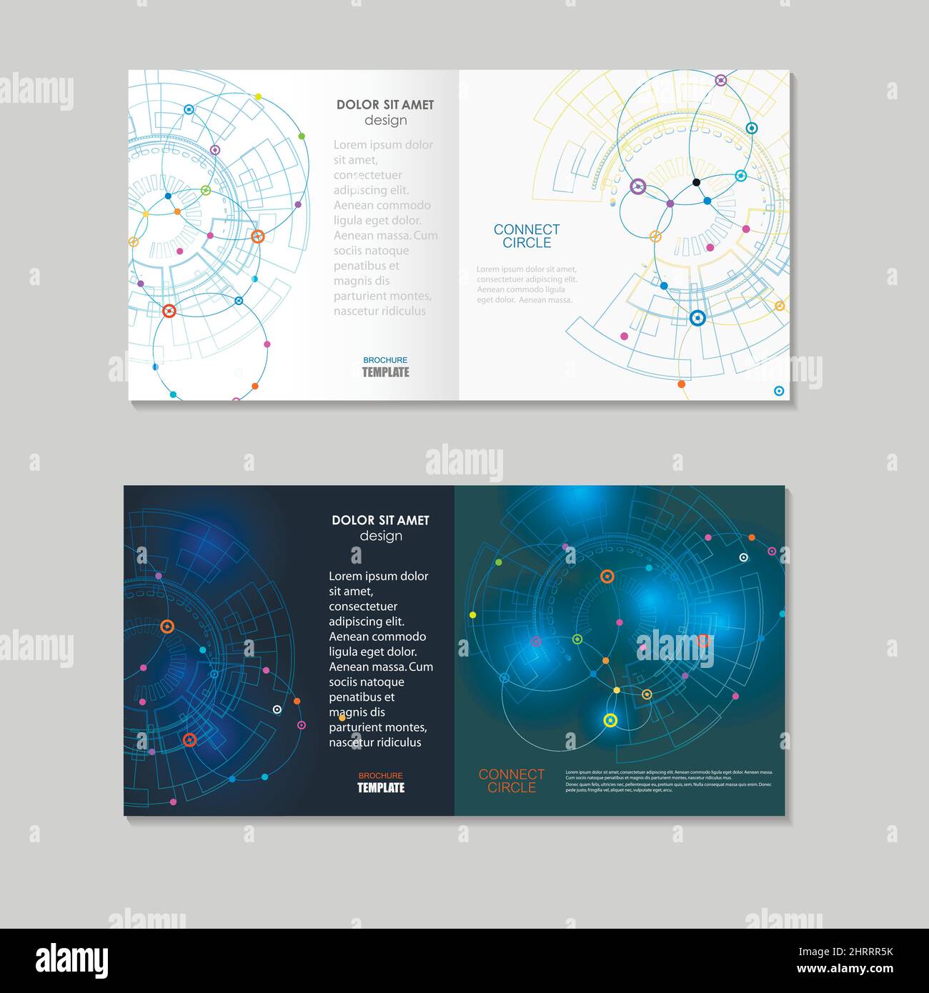 Vector abstract technology brochure with dots and line Stock Vector ...