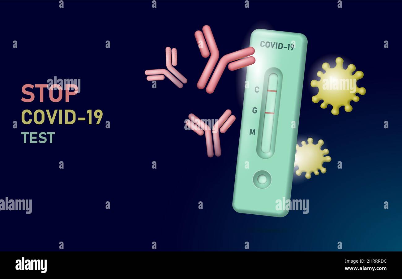 3D antigen rapid test COVID-19 disease. Flat isolated home self ...