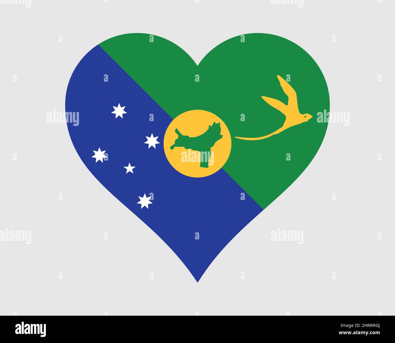 Christmas Island Heart Flag. Christmas Island Love Shape Flag ...