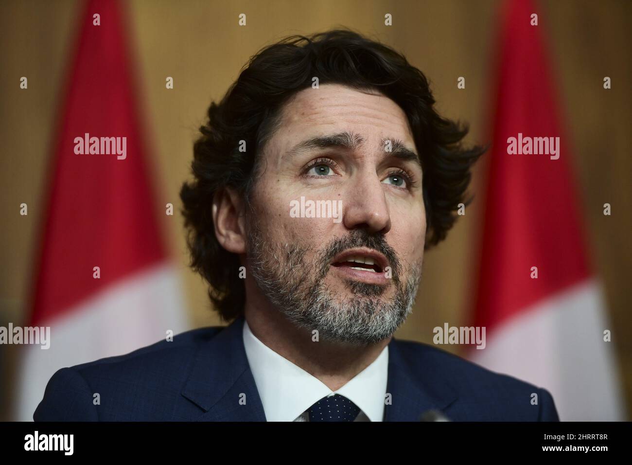 Prime Minister Justin Trudeau holds a press conference in Ottawa on ...