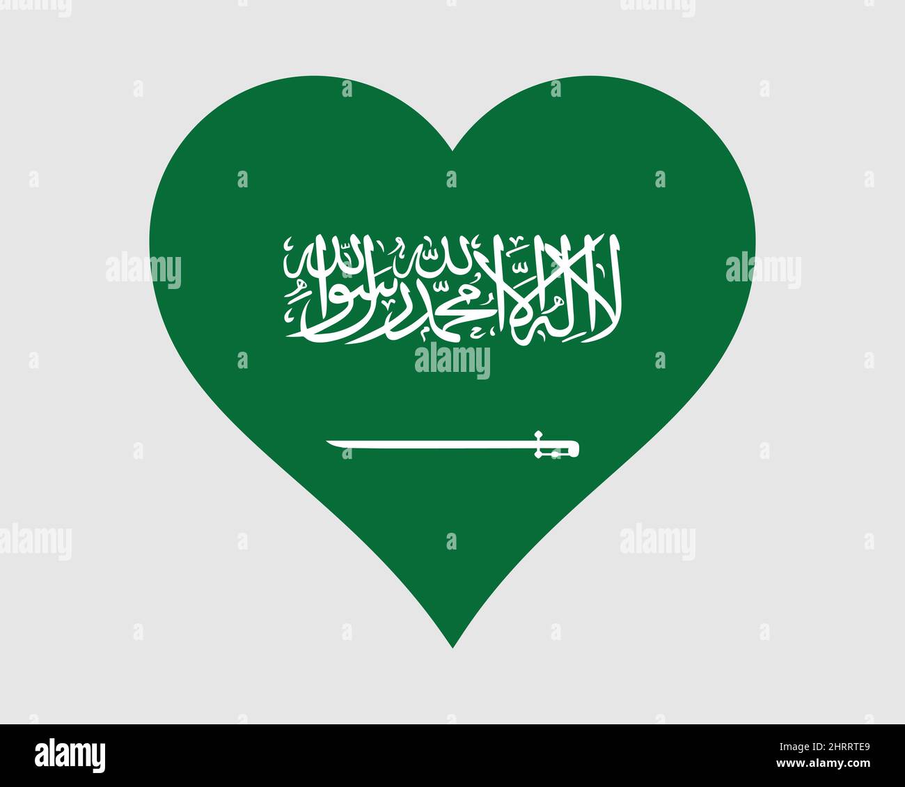 Saudi Arabia Heart Flag. Saudi Arabian Love Shape Country Nation ...