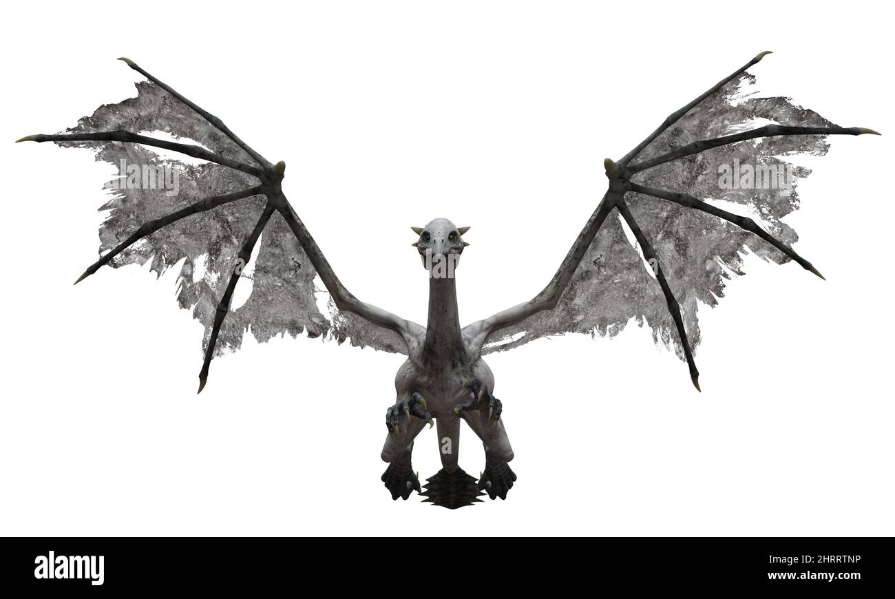 3D illustration fantasy flying dragon isolated on white Stock Photo - Alamy
