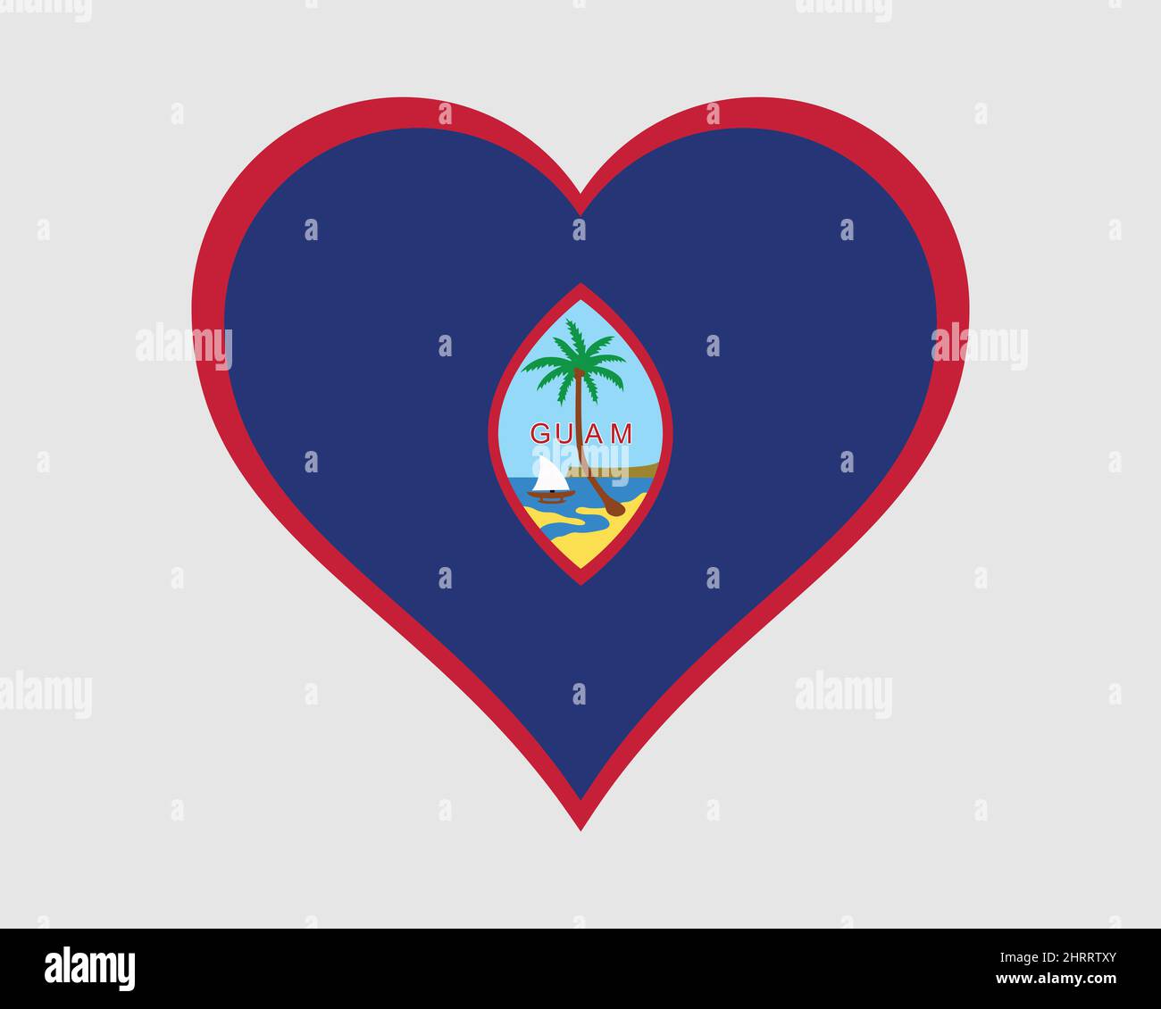 Guam Heart Flag. Guamanian Love Shape Flag. Unincorporated and ...