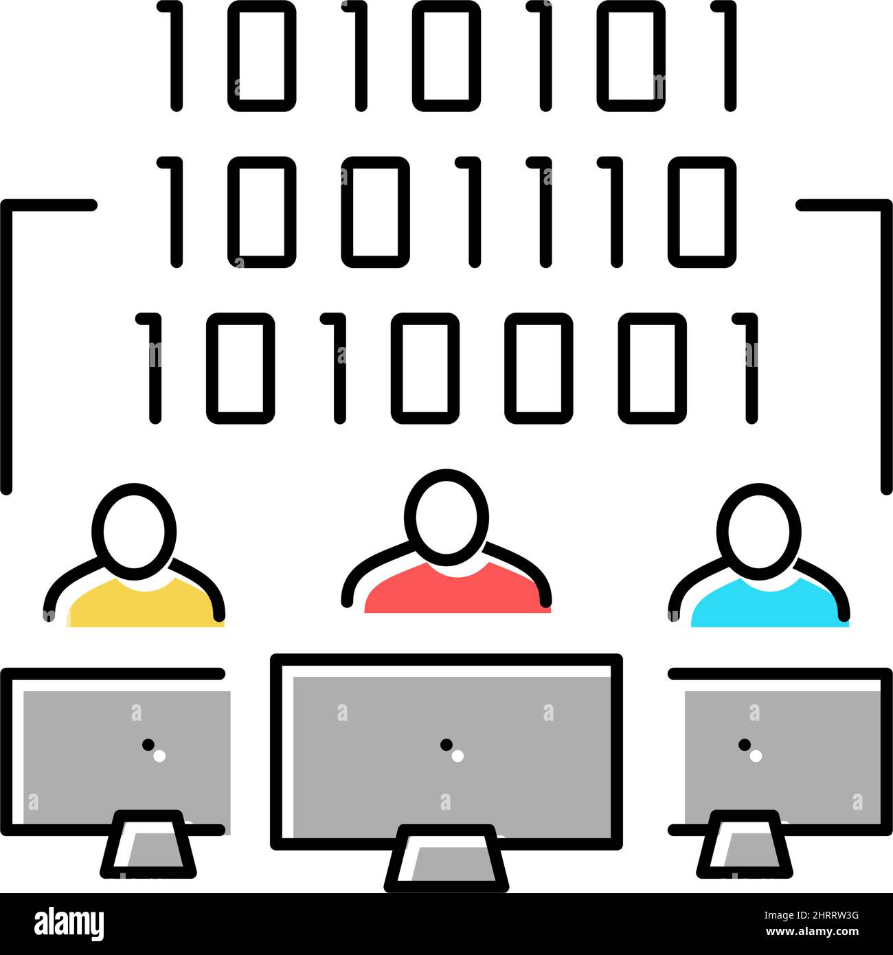 coding teamwork color icon vector illustration Stock Vector Image & Art ...