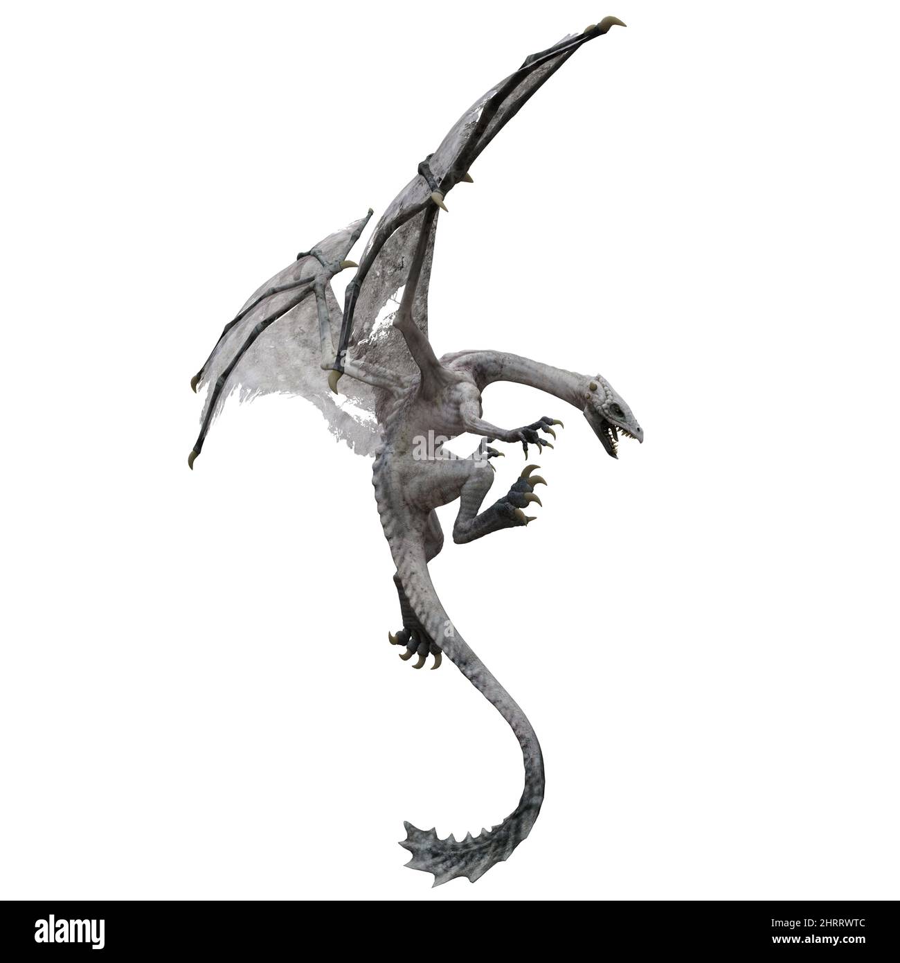 3D illustration fantasy flying dragon isolated on white Stock Photo - Alamy