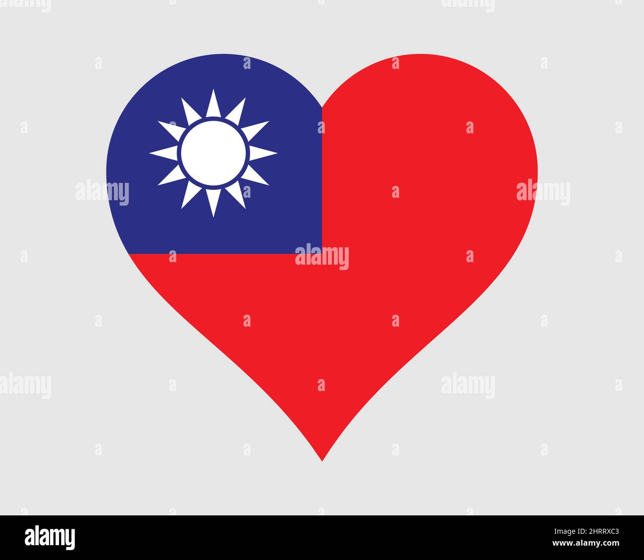 Taiwan Heart Flag. Taiwanese Love Shape Country Nation National Flag ...