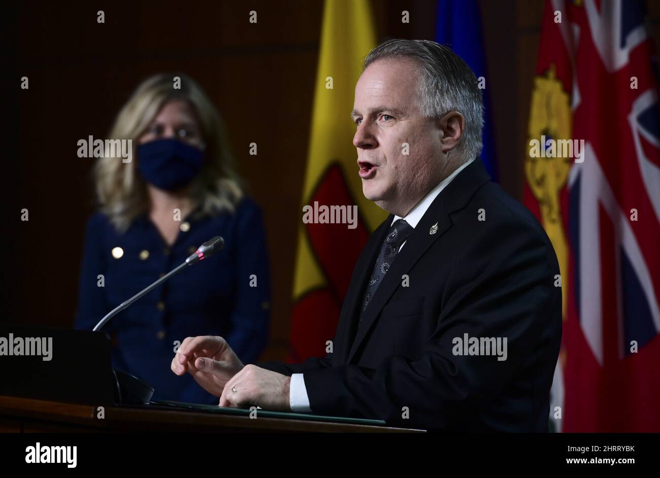 Conservative member of Parliament Marc Dalton is joined by member of ...