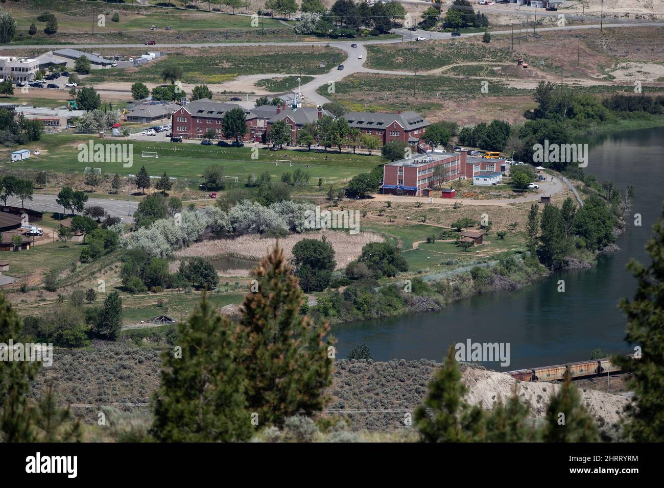 The former Kamloops Indian Residential School is seen in Kamloops, B.C ...