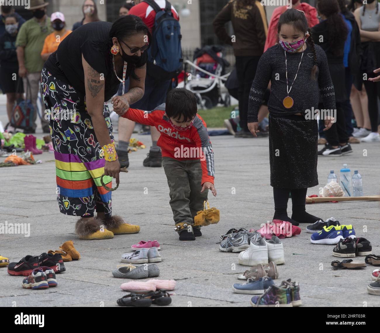 Candice Anderson-Schultz looks on as her son Jax-Cade and daughter ...