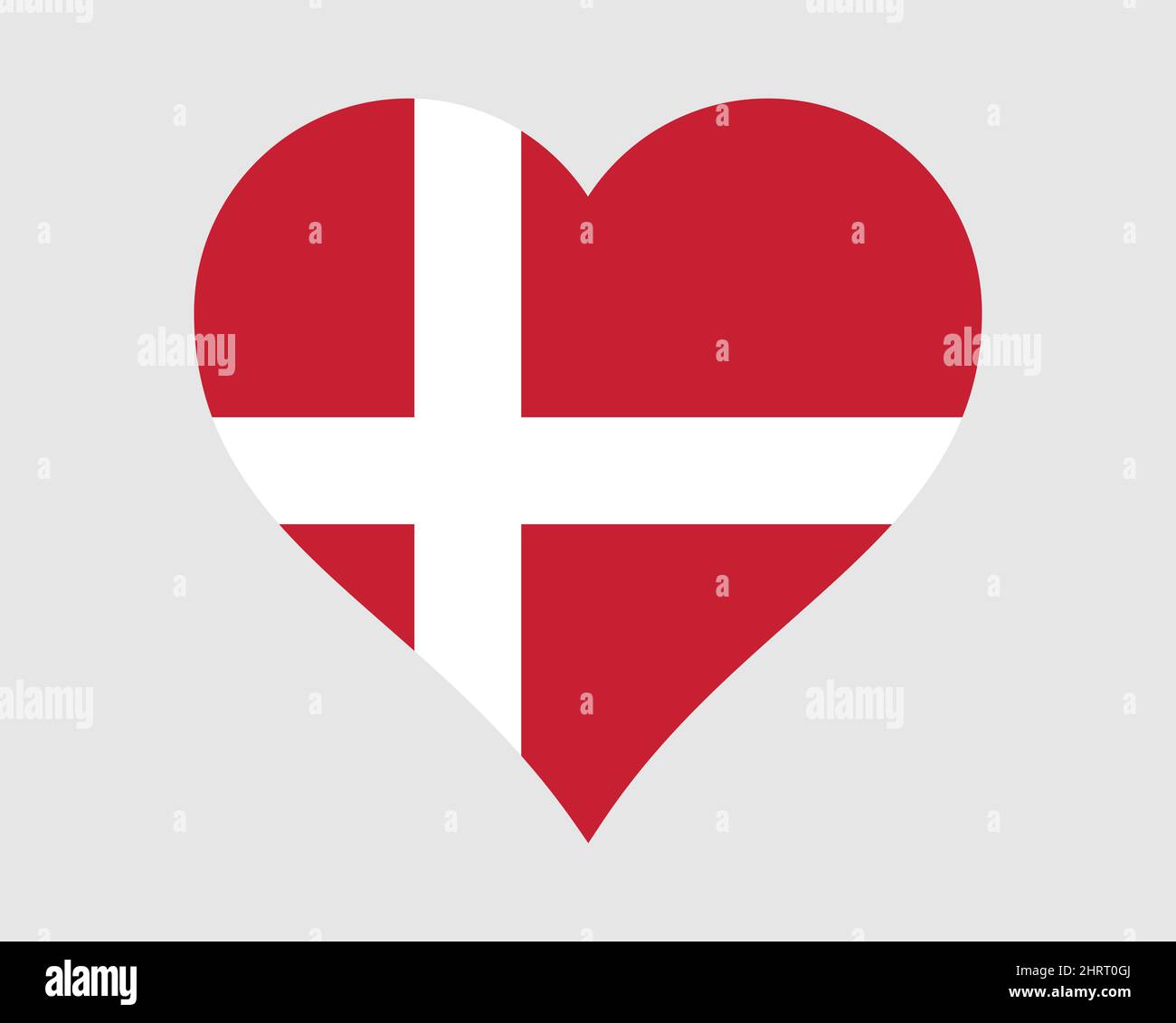 Denmark Heart Flag. Danish Love Shape Country Nation National Flag ...