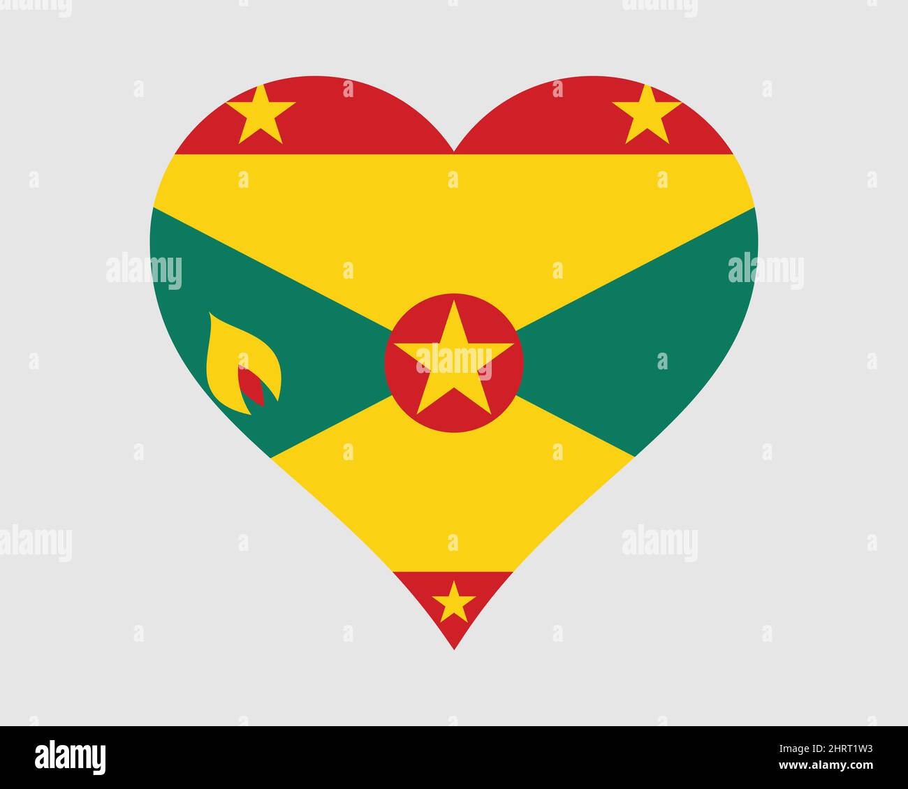 Grenada Heart Flag. Grenadian Love Shape Country Nation National Flag ...