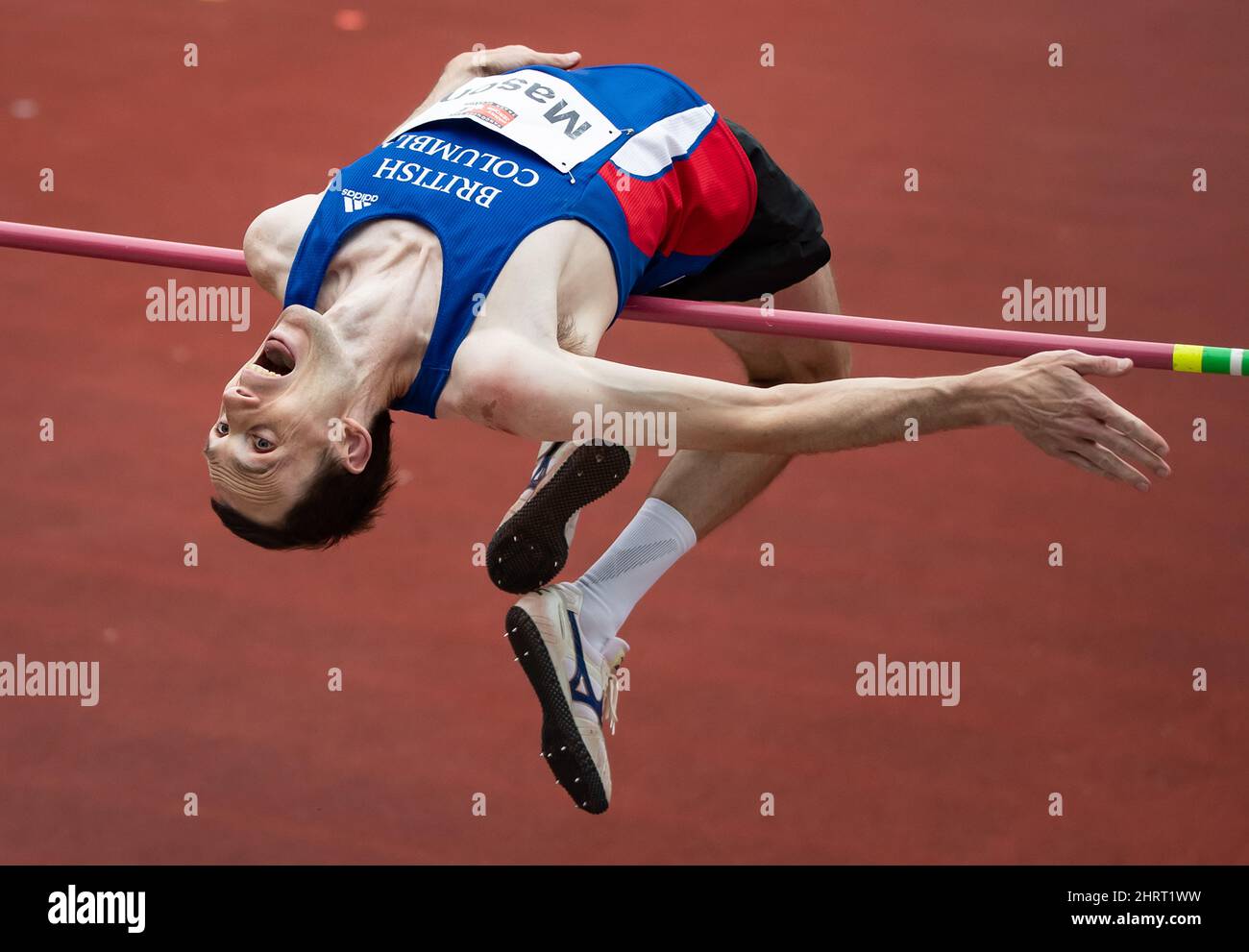 Mike Mason, of Nanoose Bay, B.C., competes in the high jump event at ...