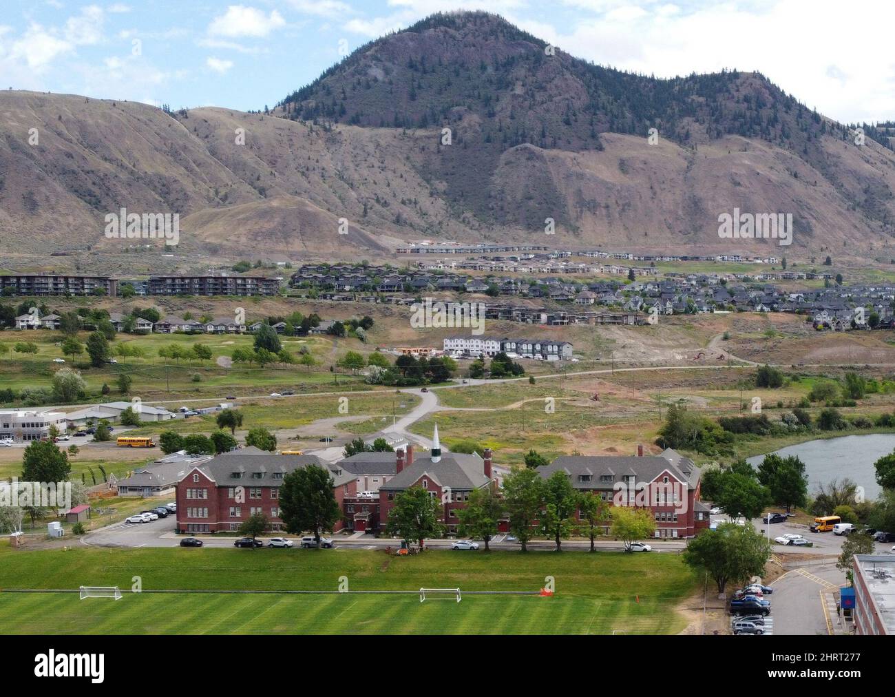 The Kamloops Indian Residential School is photographed using a drone in ...