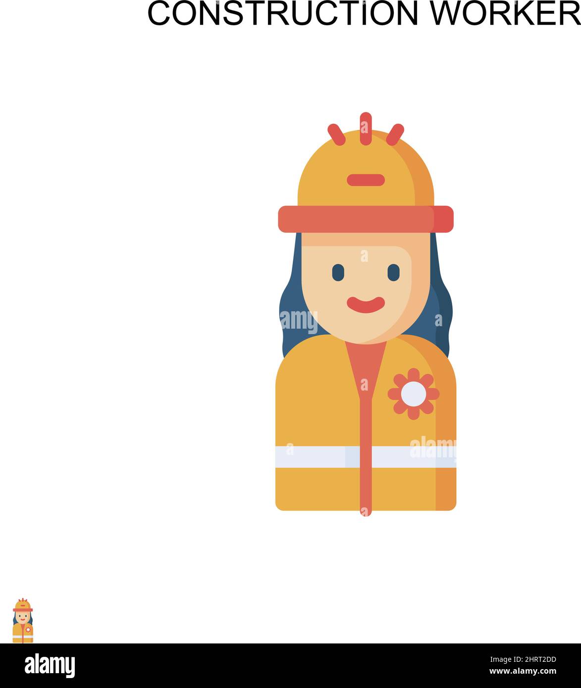 Construction worker Simple vector icon. Illustration symbol design ...