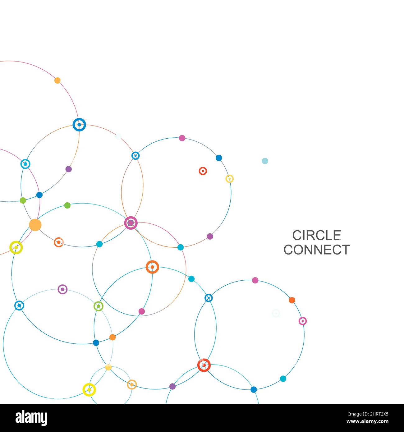 Connect circle and point with intersections. Vector illustration Stock ...