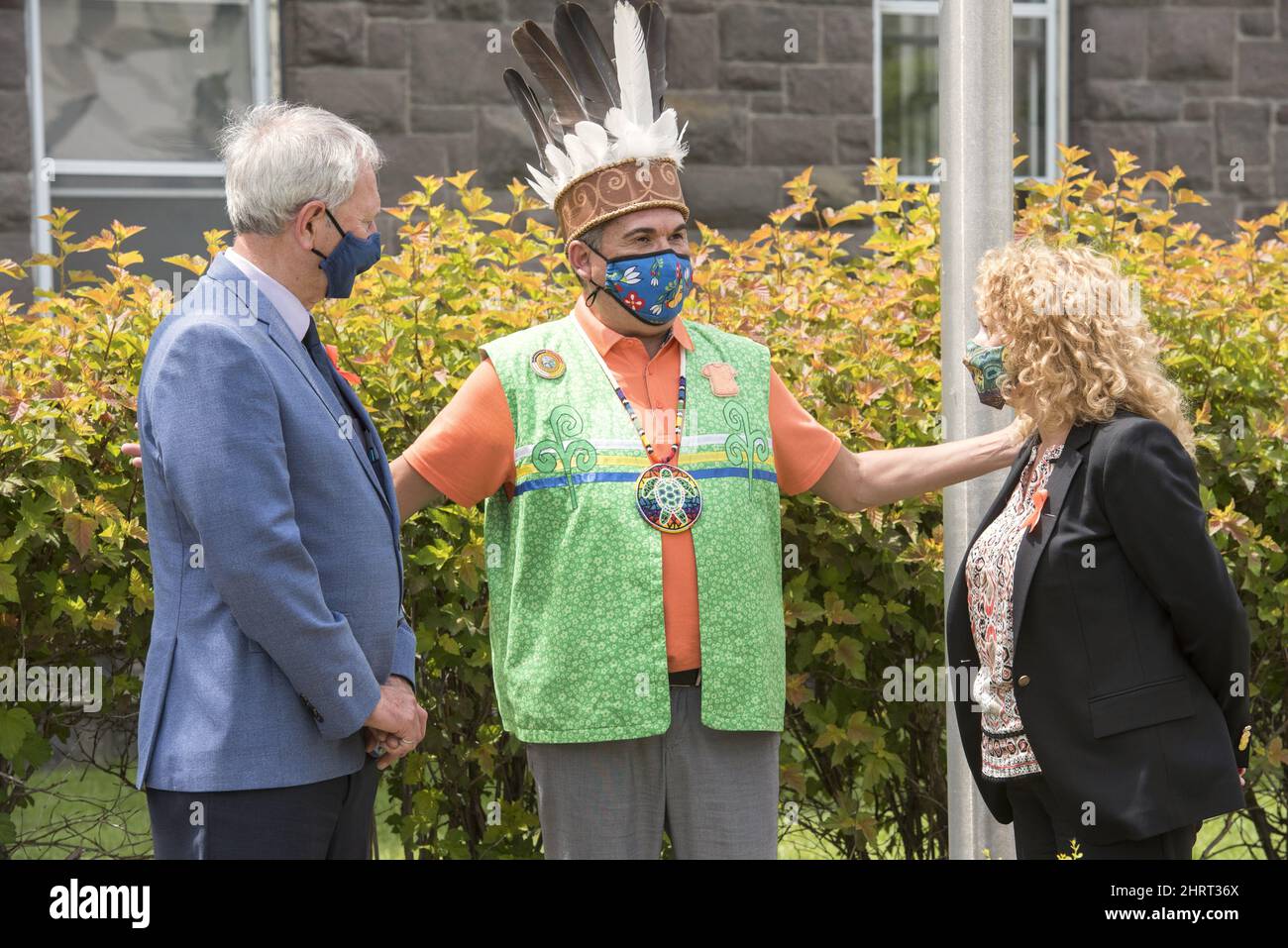 New Brunswick Premier Blaine Higgs, left, and NB Aboriginal Affairs ...