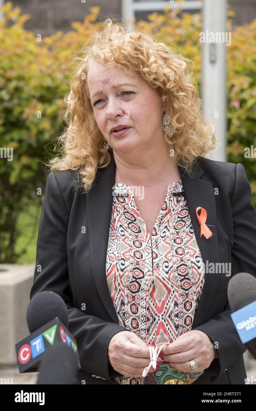 New Brunswick Aboriginal Affairs Minister Arlene Dunn speaks with the ...