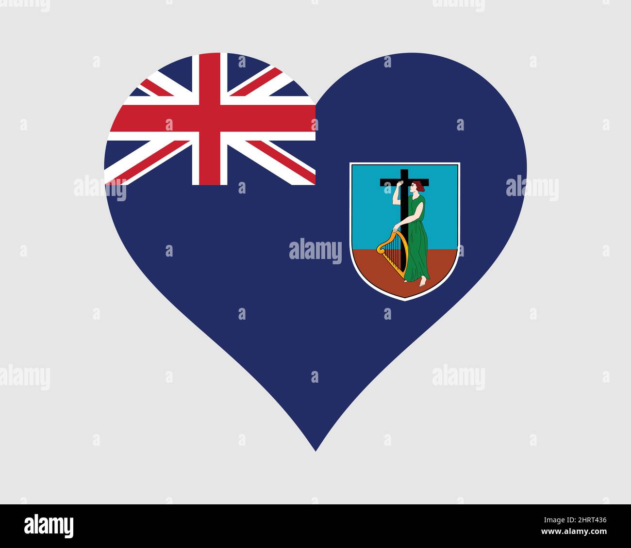 Montserrat Heart Flag. Montserratian Love Shape Flag. British Overseas ...