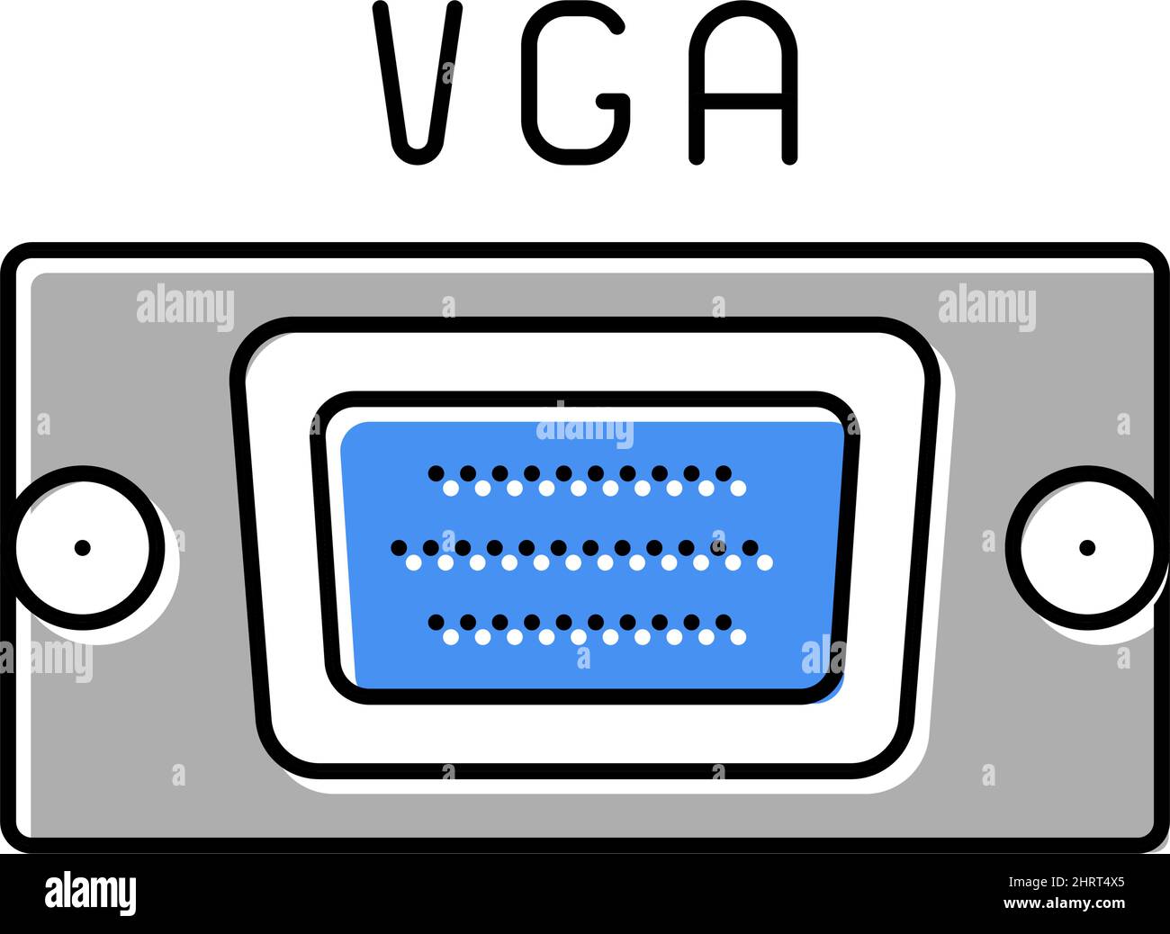 vga computer port color icon vector illustration Stock Vector Image ...