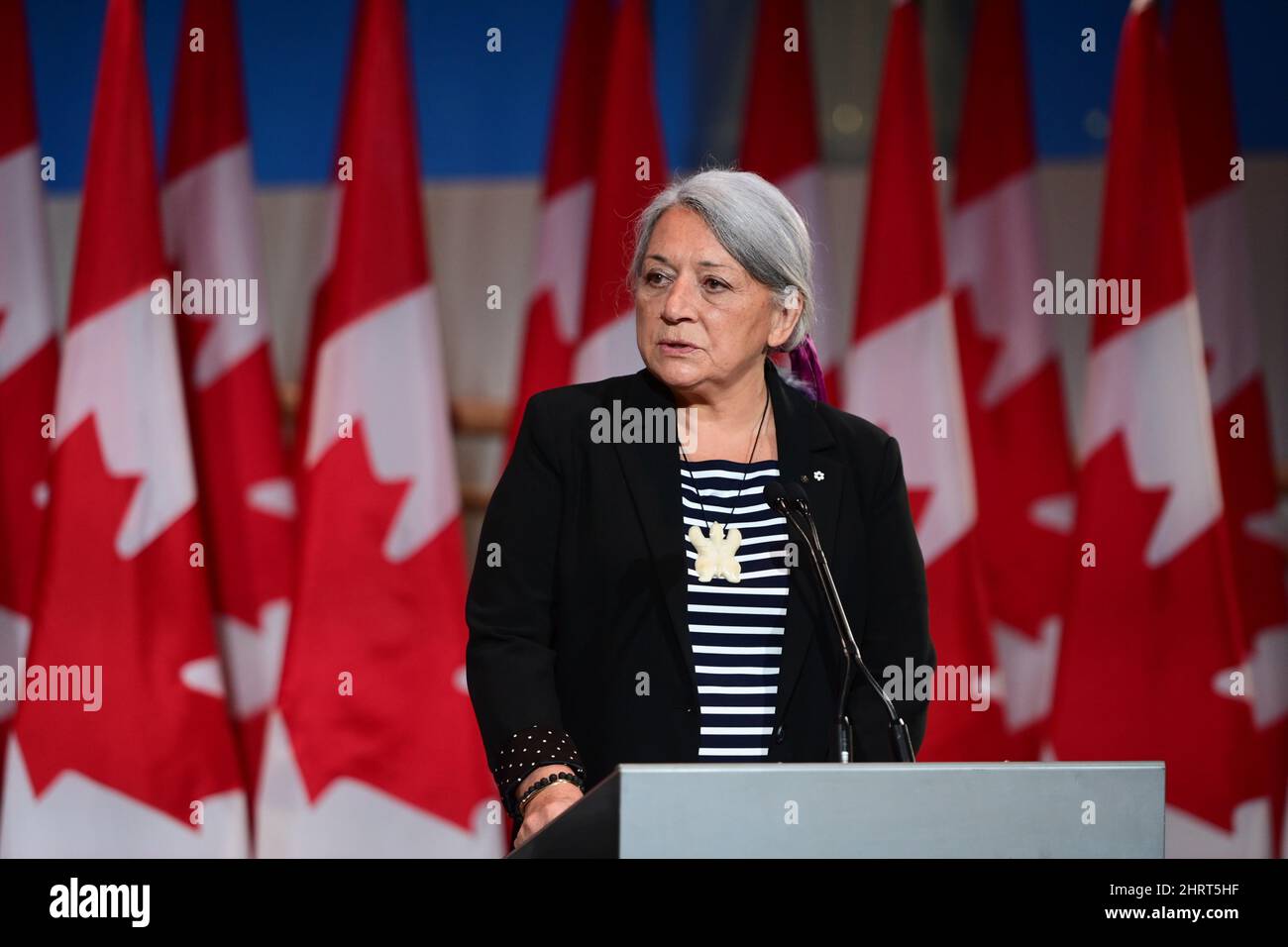 Mary Simon speaks during an announcement at the Canadian Museum of History in Gatineau, Que., on ...