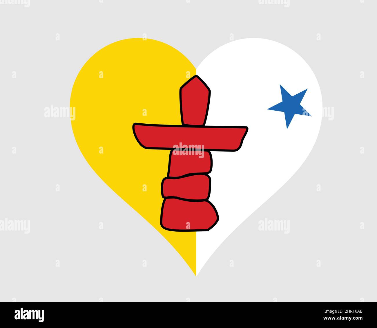 Nunavut Canada Heart Flag. NU Canadian Love Shape Territory Flag ...