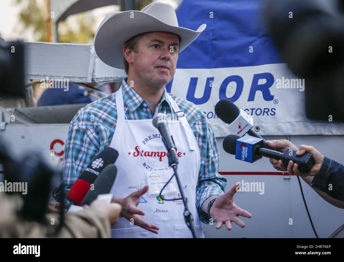 Alberta Helath Minister Tyler Shandro sppeaks to the media at the ...