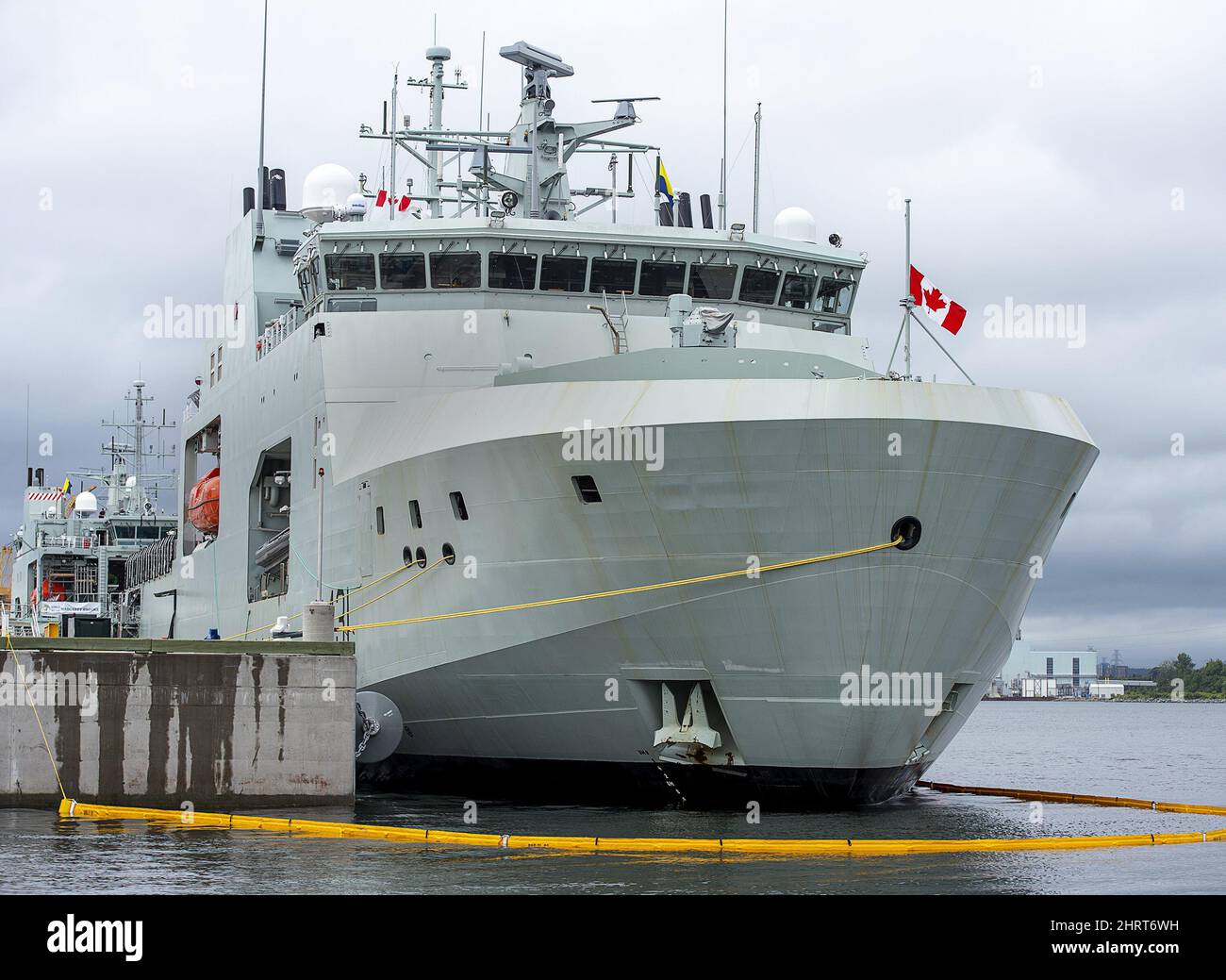 The future HMCS Margaret Brooke, is docked at a ceremony as the second ...