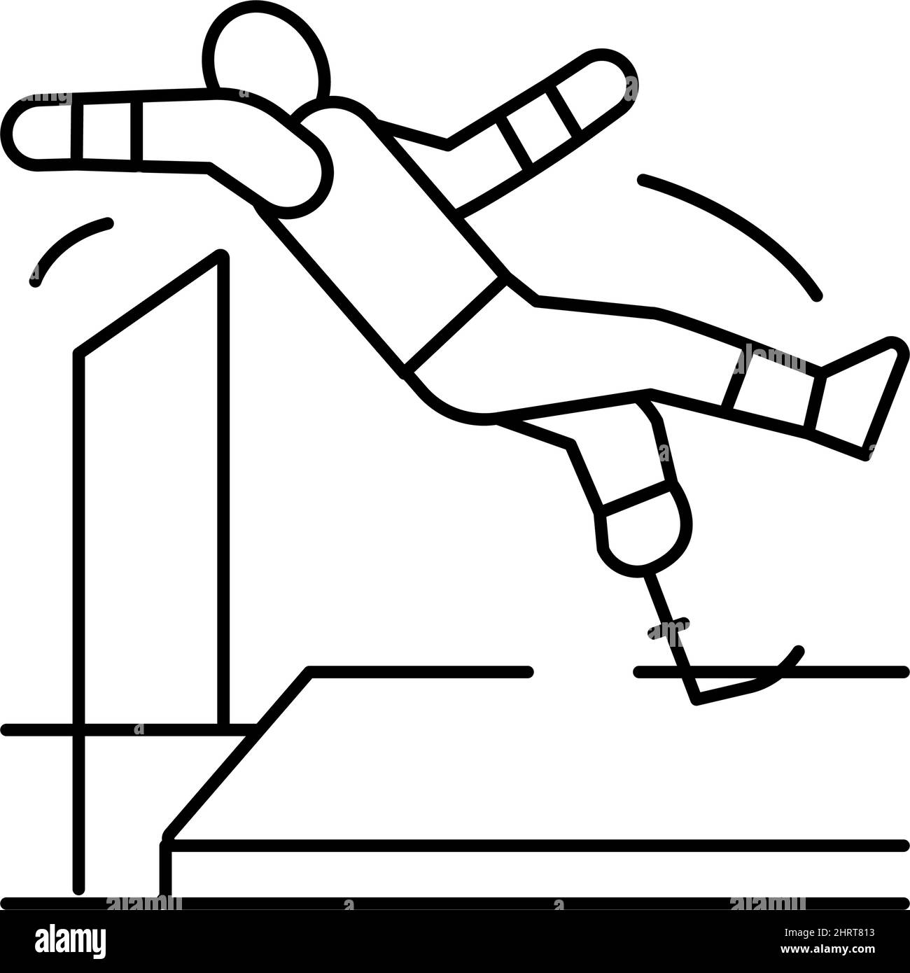 high jump handicapped athlete line icon vector illustration Stock ...
