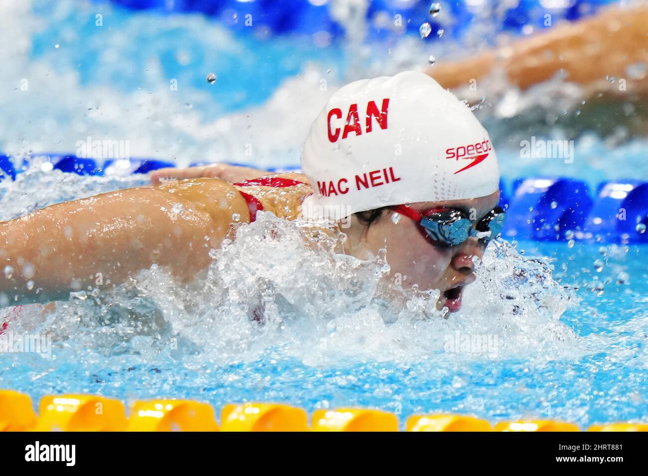 Margaret Mac Neil of Canada competes in the women's 100m butterfly ...